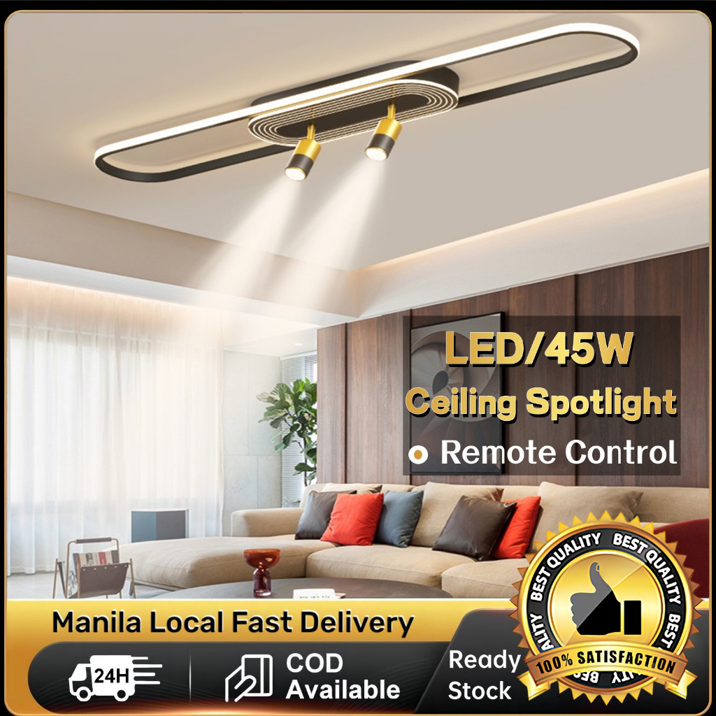 Nordic LED Ceiling Light Tricolor/ Remote Control Spotlight Room Light ...