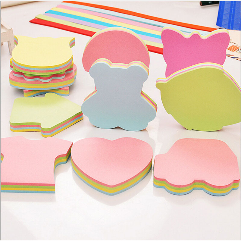 Colorful student cute cartoon special-shaped note paper love multi ...