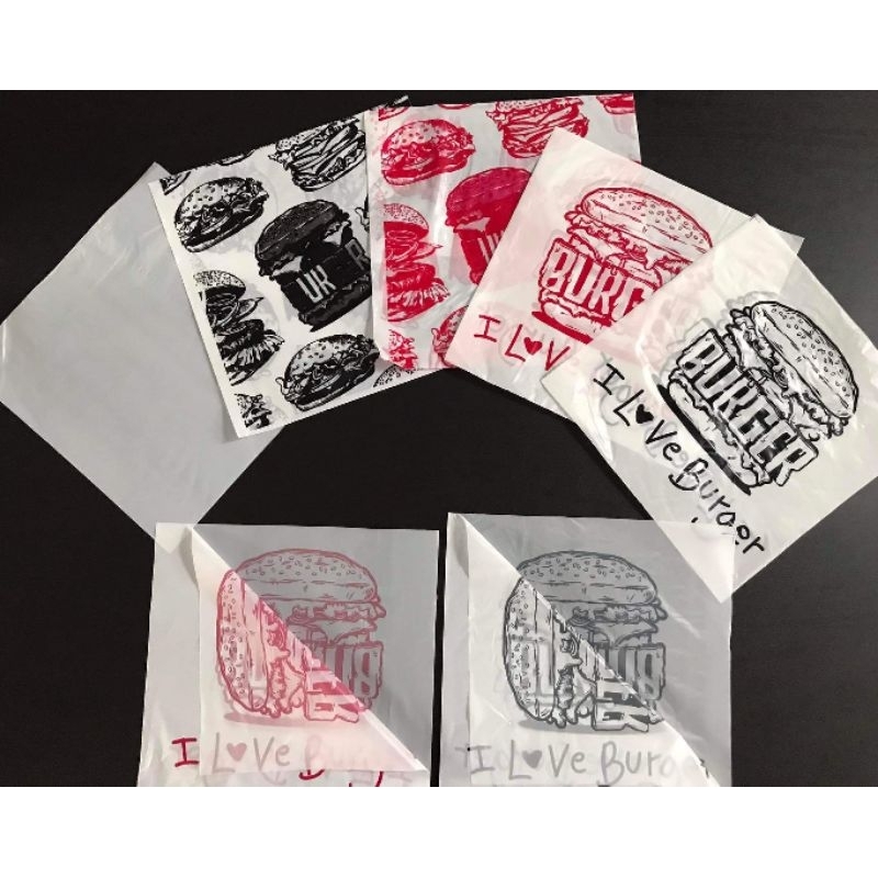 L-Type Burger Plastic Wrapper / 100cs. per bundle / 6x6 inches | Shopee ...