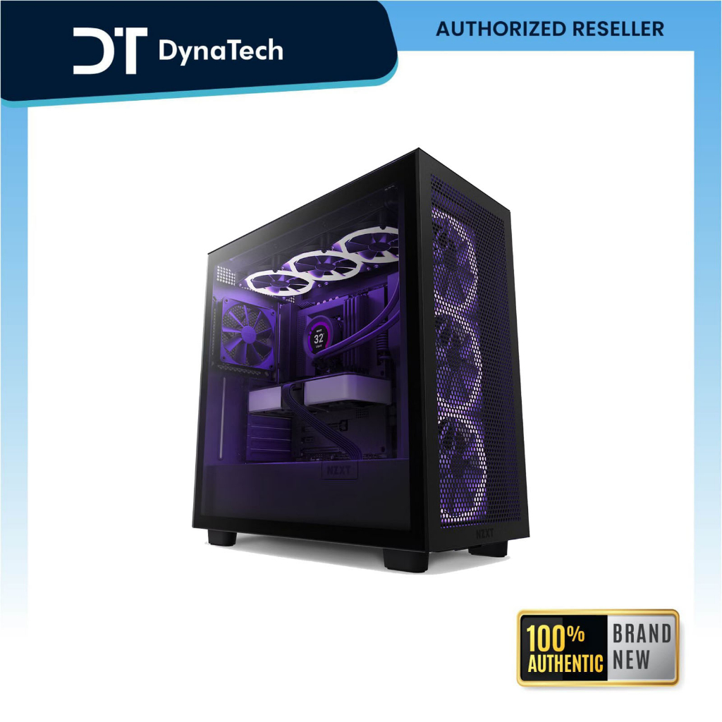 NZXT H7 Flow RGB TG Mesh ATX Case (Black CM-H71FB-R1 / White CM-H71FW ...