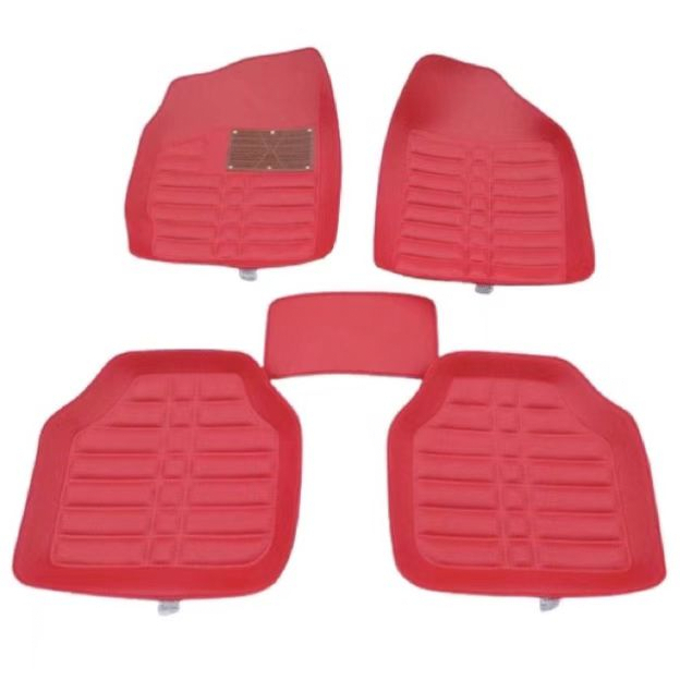Carstorm 5Pcs/Set Car Universal Foot Pad PU Foot Pad Car Leather Floor ...