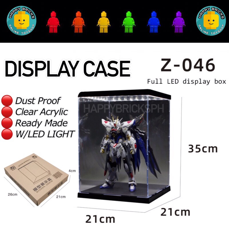 Dust Proof Clear Display Case w/ LED Light For Robot Toy Figure Ready ...
