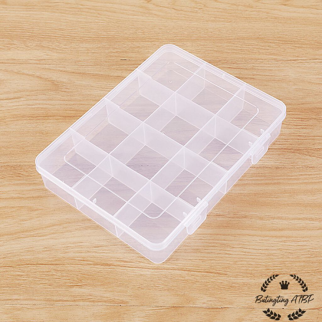 PP Plastic box 12 grid storage box diy rubber band fixed beaded 20.8cm ...