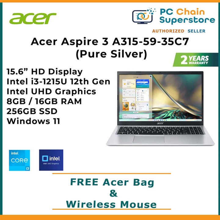 Acer Aspire 3 A315-59-35C7 12th Gen Laptop NEW - 15.6" HD | Intel i3 ...
