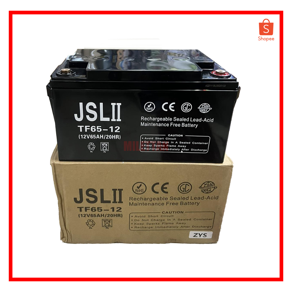 RECHARGEABLE SEALED LEAD-ACID (SOLAR BATTERY) 65 AMPERES | Shopee ...