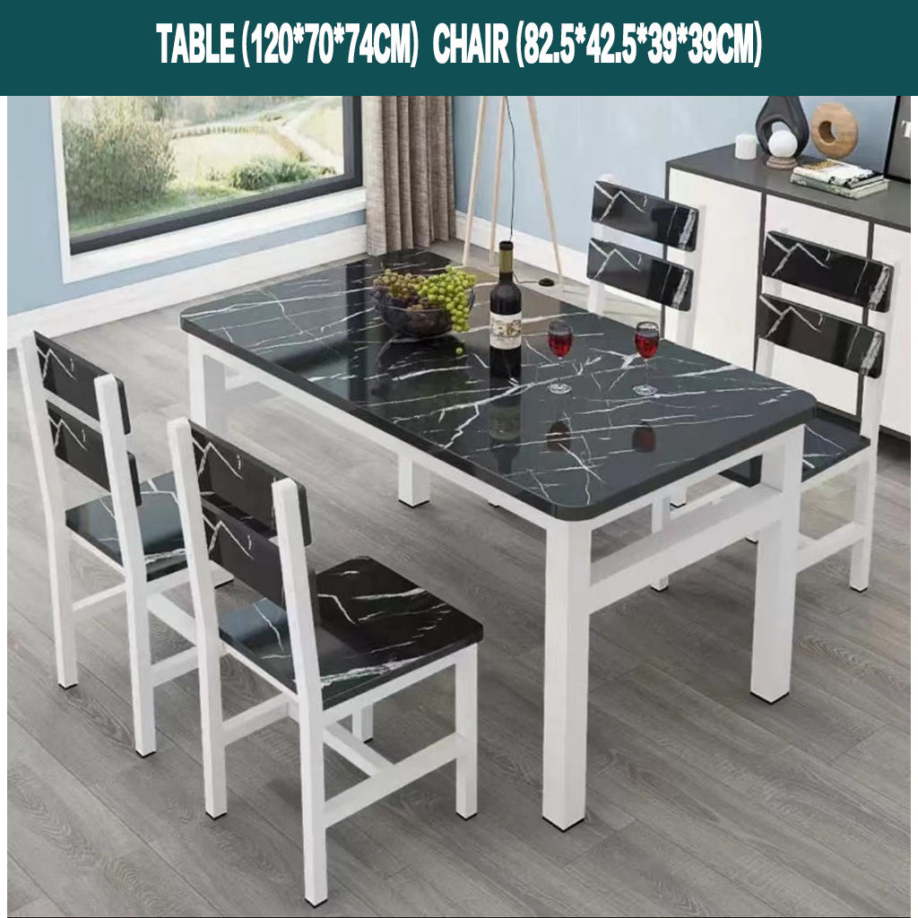 RAMEY Dining Table Set With 4 Chair For Living Room Or Restaurant(1+4 ...