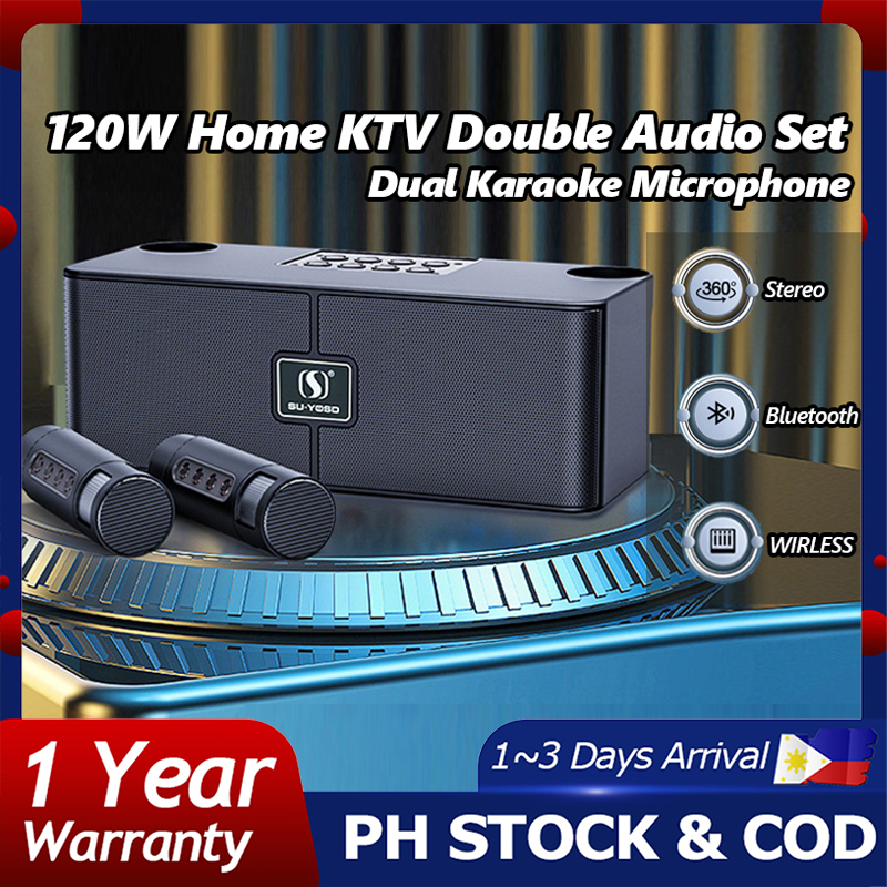 3D Stereo Amplifier Speaker Wireless Bluetooth Dual Microphone Portable ...