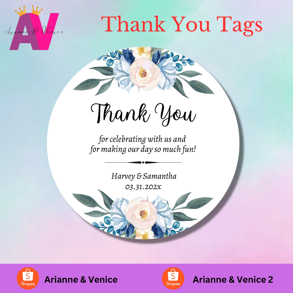 Customized Wedding Thank You Tags for Wedding Birthday Wedding Tags ...