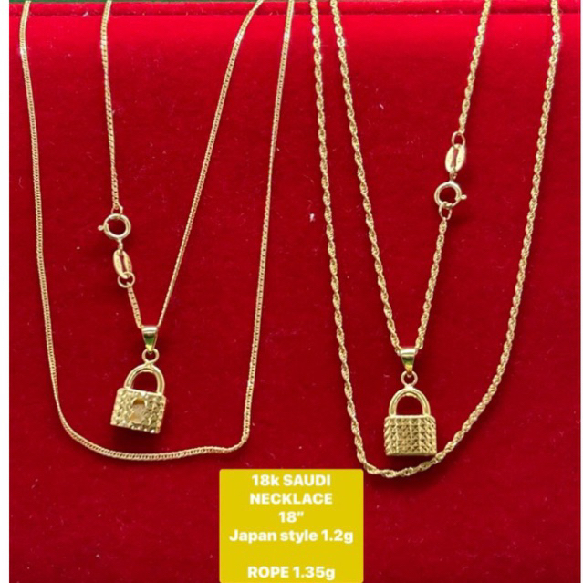 COD PAWNABLE 18K SAUDI GOLD NECKLACE PENDANT BUO | Shopee Philippines