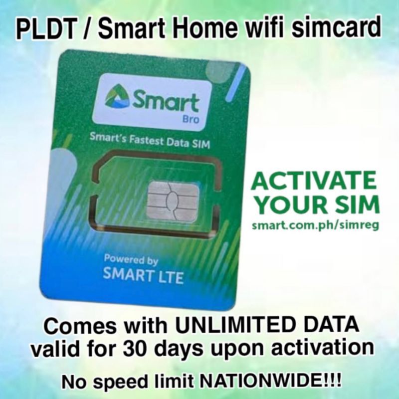 SMART BRO SIM CARD for PLDT/SMART PREPAID HOME WIFI with UNLIMITED DATA ...