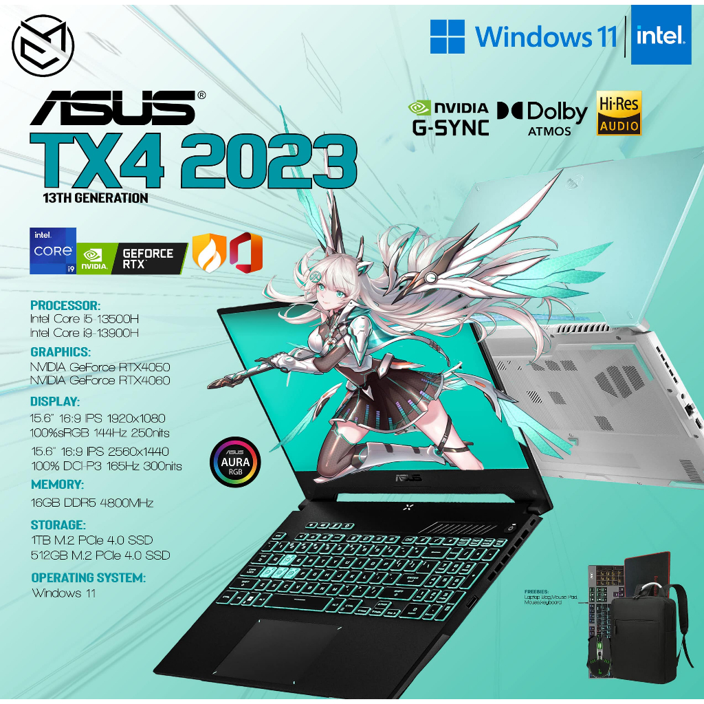 ASUS TUF Series TX4 2023 i5/i9 RTX4050/RTX4060 15.6" 1.9K/2.5K 16GB RAM ...