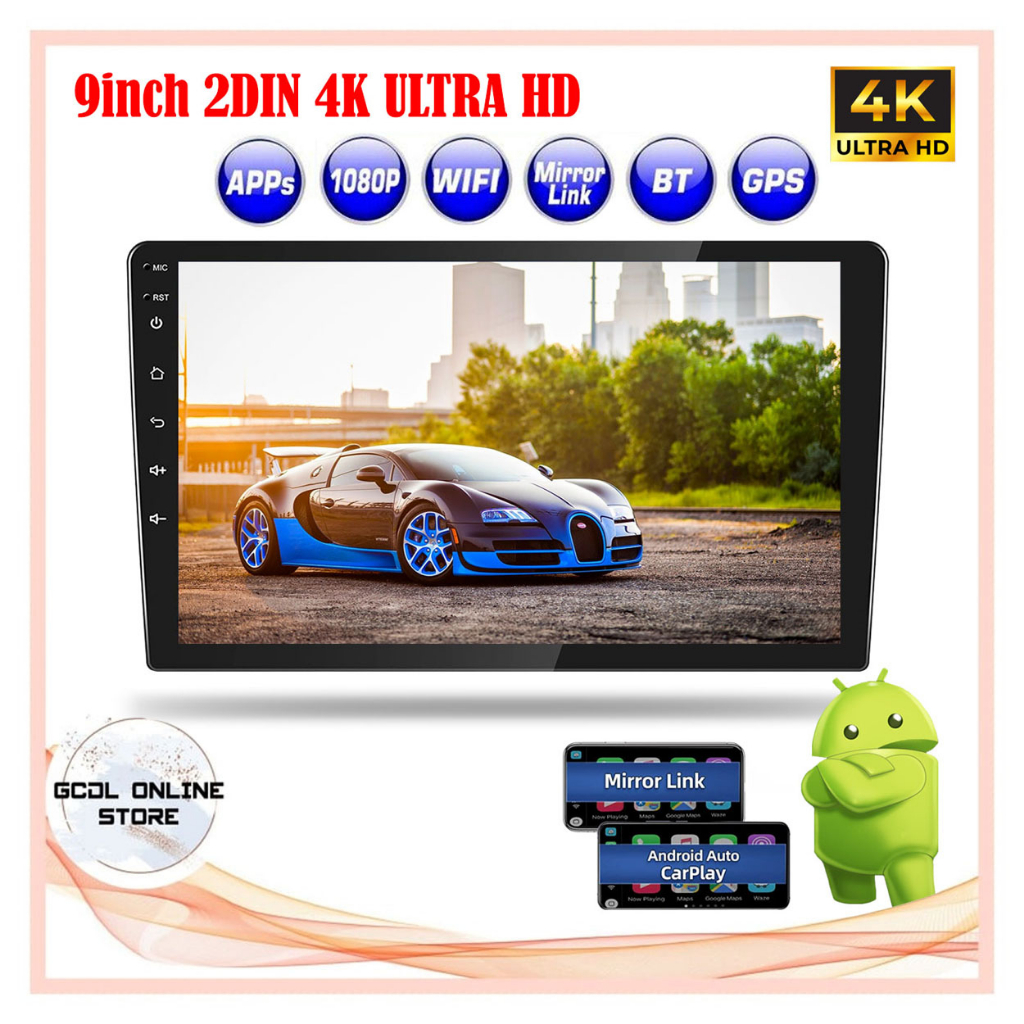 [1+32GB IPS] 4K Ultra HD 2DIN Car Stereo With GPS Navigation 9 inch ...