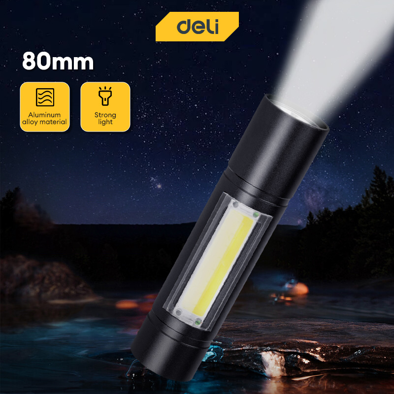 Deli Mini Flashlight Rechargeable Waterproof Bike LED Flashlight 400mAh ...