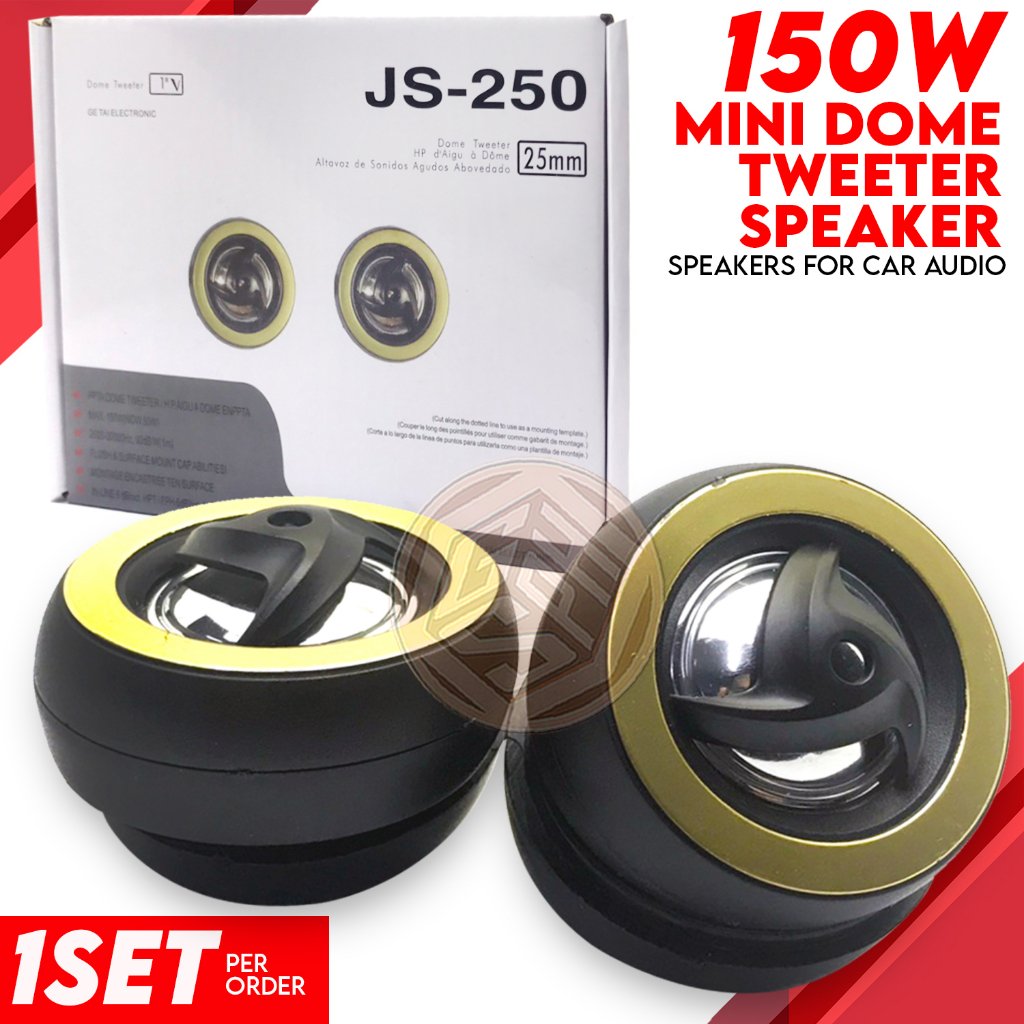 150W Mini Dome Tweeter Speakers for Car Audio 12V (1 SET) | Shopee ...