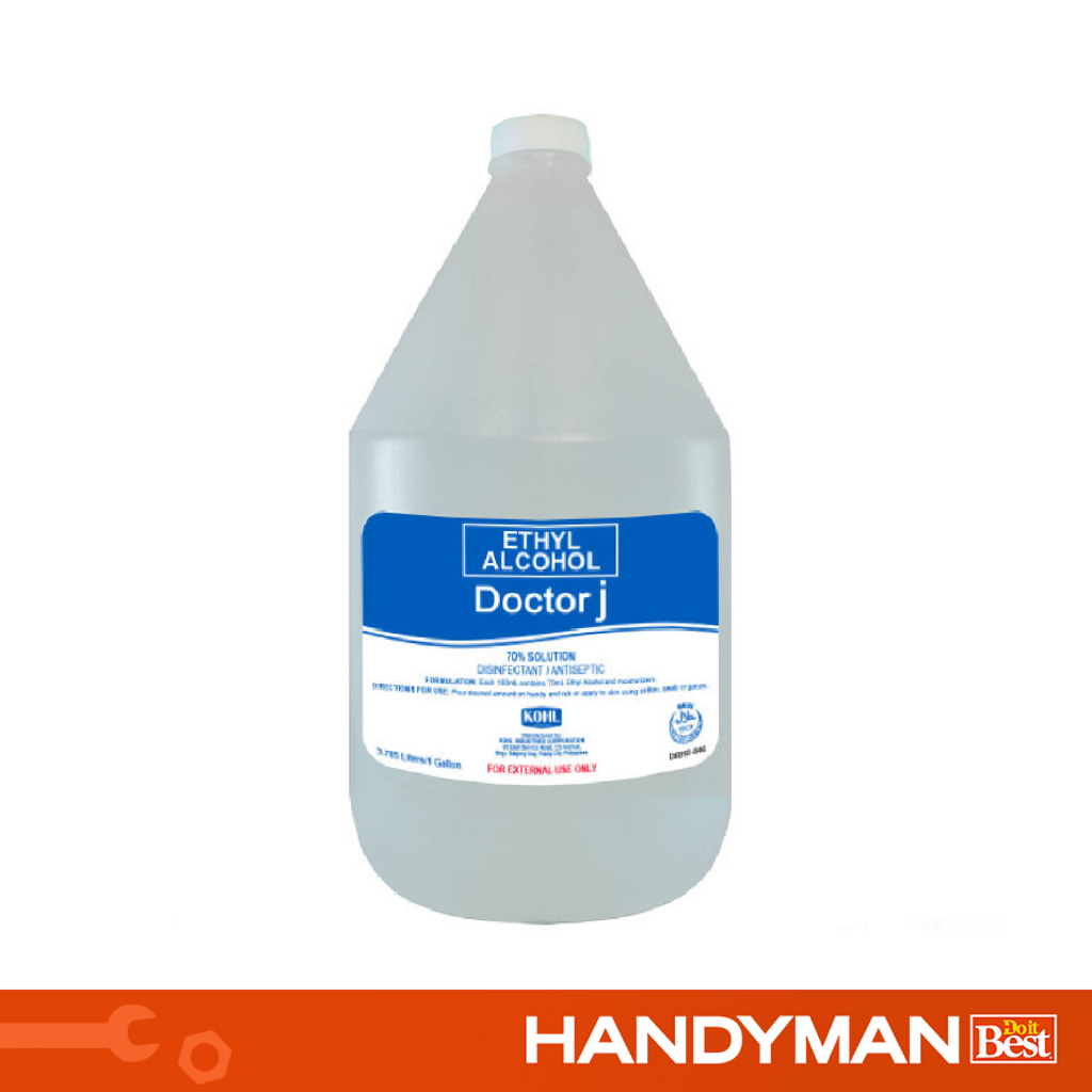 Doctor J Ethyl Rubbing Alcohol 70% Solution, 1gallon | Shopee Philippines