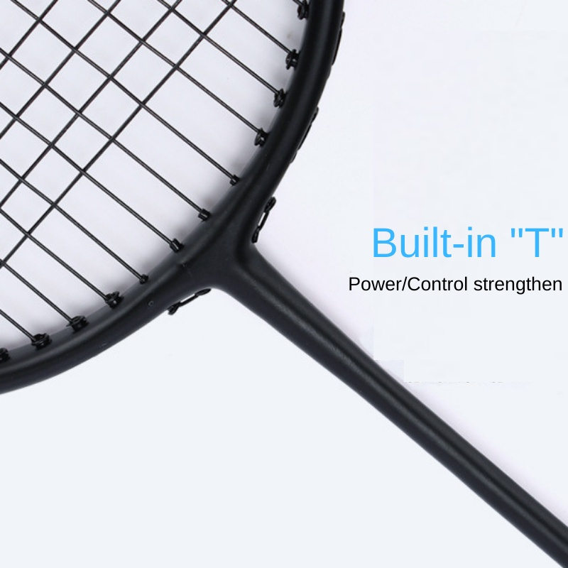 Badminton Racket 26lbs Training Single Full Carbon 4U Firber Rod ...