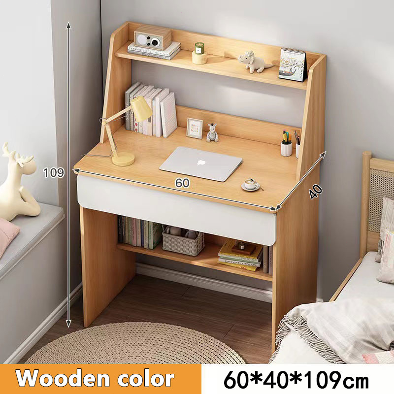 Simple home bedroom student study table computer desk desk bookshelf ...