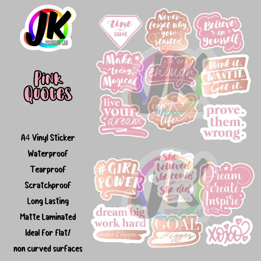 Inspirational Quotes Vinyl Sticker Set [12-15pcs] | Shopee Philippines