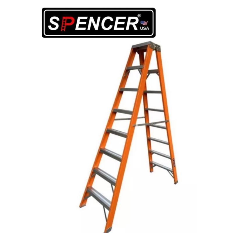 SPENCER USA HEAVY DUTY DOUBLE SIDED TYPE A FIBERGLASS LADDER 6 FT/ 8 FT ...