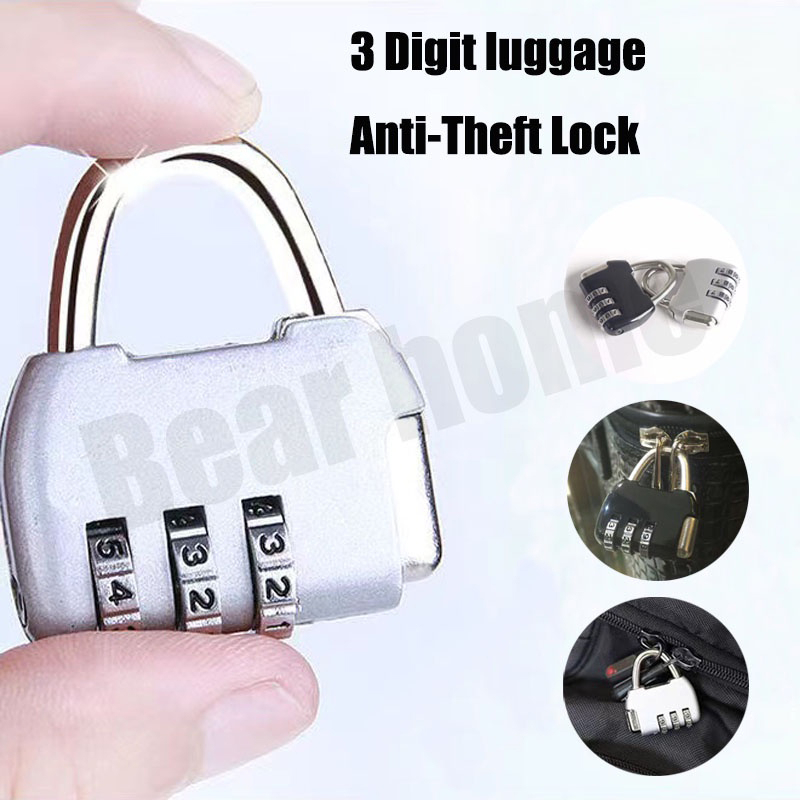 3Digit Padlock Digit Combination Lock Suitcase Luggage Password Lock ...