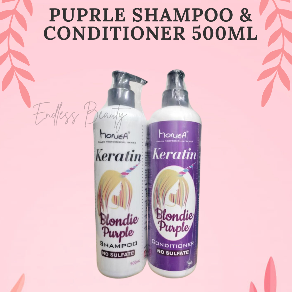 (BIG SIZE) Monea Blondie Purple Shampoo & Conditioner 500ml | Shopee ...