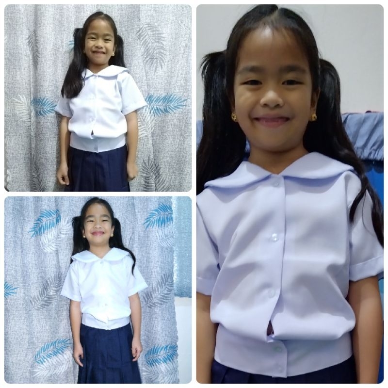 Blouse school uniform (baby collar & marine collar) | Shopee Philippines