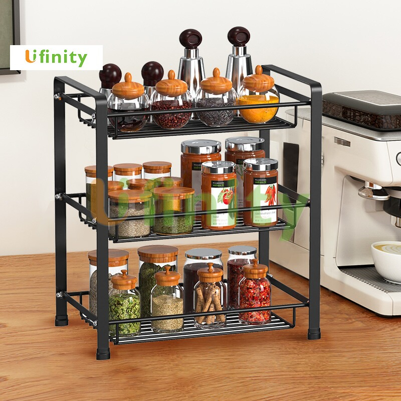 Lifinity 2/3 Tiers Kitchen Spice Rack Condiment Rack Seasoner Rack ...