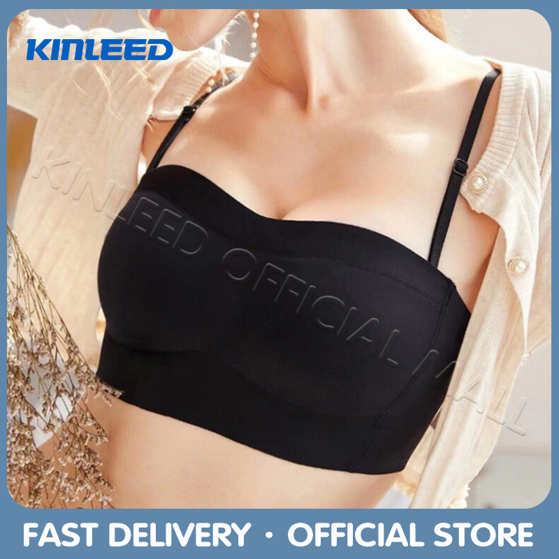 KINLEED Strapless Brassiere Seamless Push Up Bralette Non-wired Bras Invisible Underwear ...