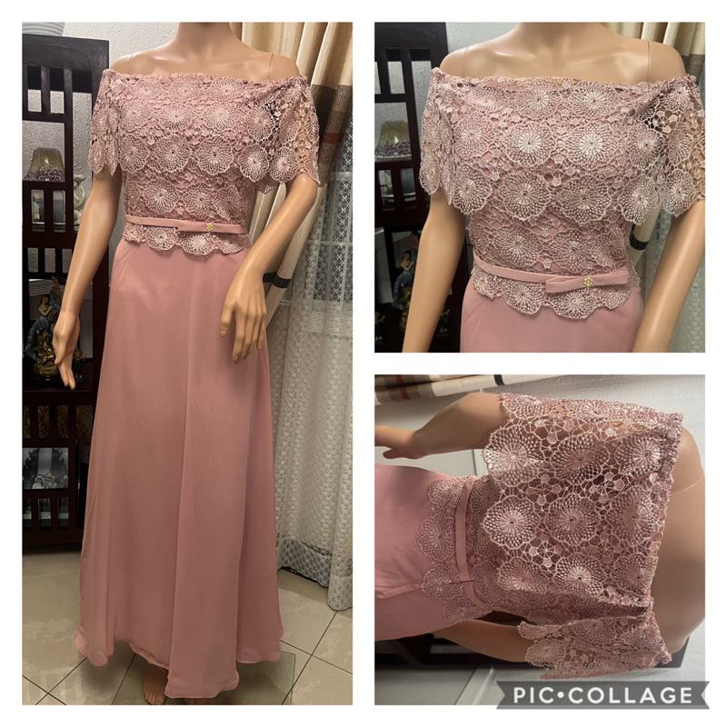 Modern Ninang/Abay OOTD- Off Shoulder, Lace Top, Ball Skirt Chiffon ...