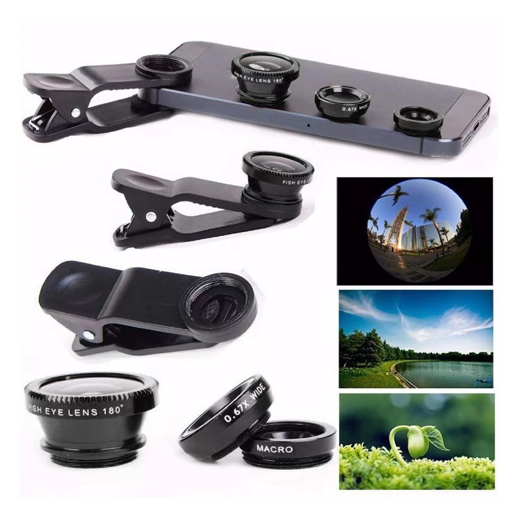 Universal Mobile Phone Lenses 3in1 Fish Eye Lens Wide Angle Macro Lens ...