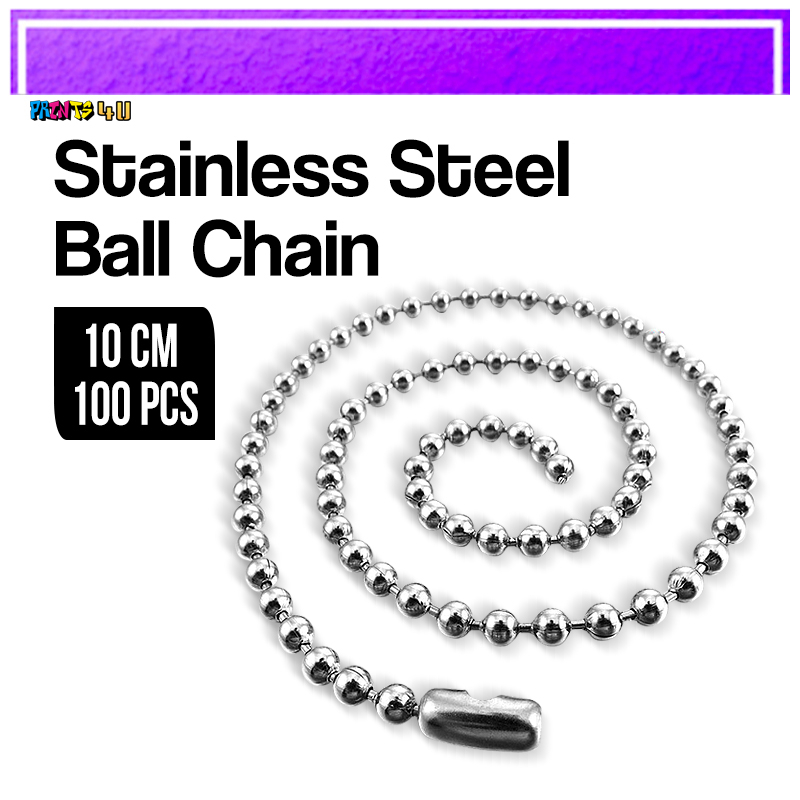 100 Pcs Stainless Steel Ball Chain 10cm Long For Tags Making | Shopee ...