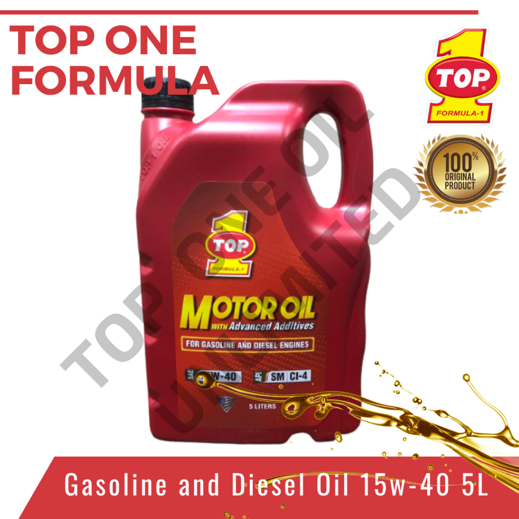 Top 1 Motor Oil w/ Advanced Additive for Gasoline and Diesel SAE 15w-40 ...