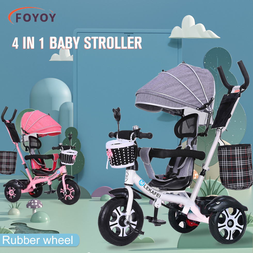Foyoy 4 In 1 Stroller Bike for Baby 3 Wheels Trolley Bike for Kids Bike ...