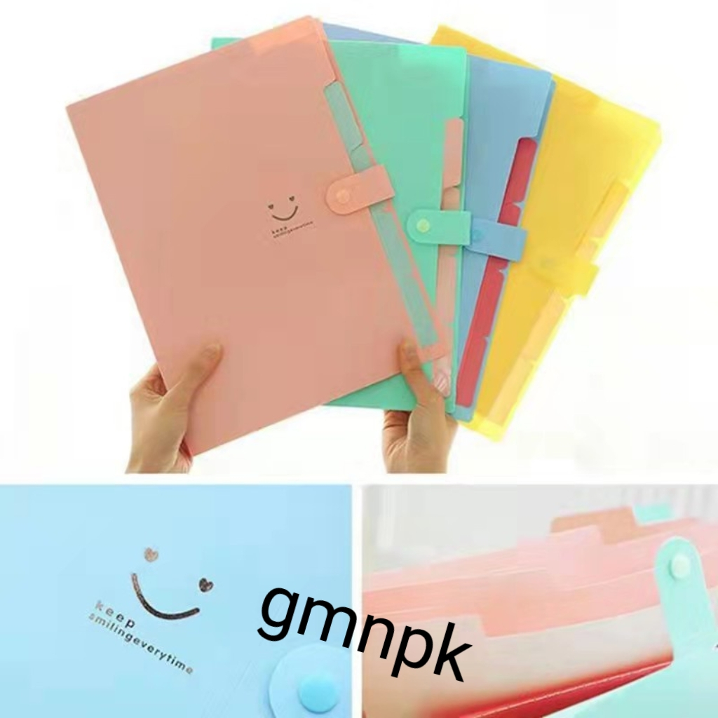 A4 Plastic Expanding File Folders Accordion Document Organizer 5-Pocket ...