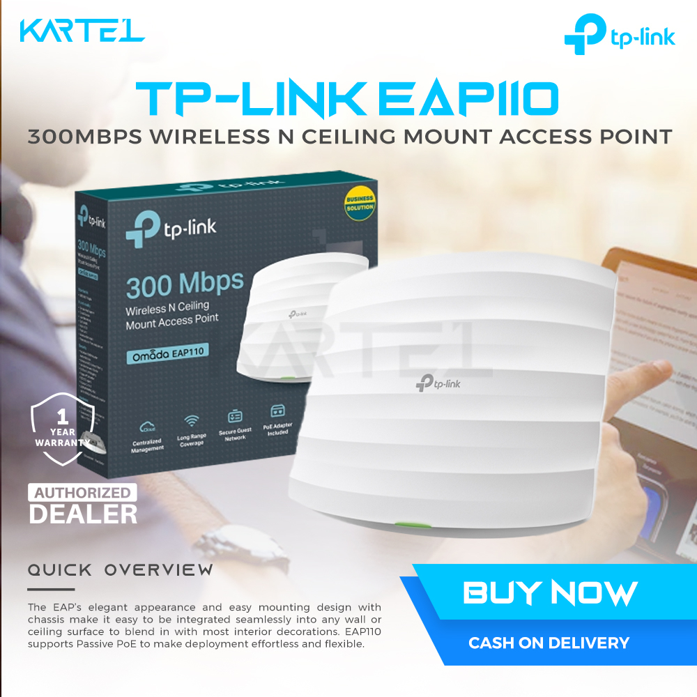 Tp Link Eap110 Indoor 300mbps Wireless N Ceiling Mount Access Point