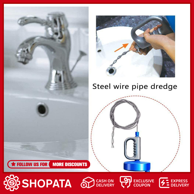 Shopata Drain Unblocker Tool Clog Flexible Auger Snake Rod SinkTub ...