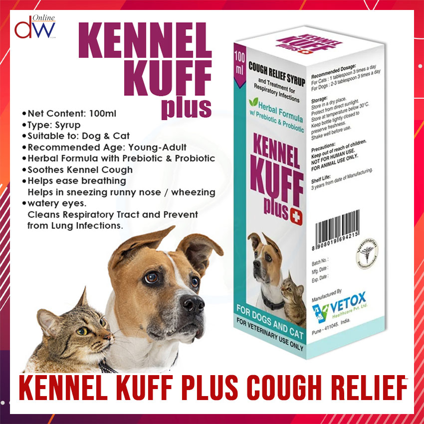Kennel Kuff Plus Pet Cough Relief Syrup Herbal Formula with Prebiotic ...