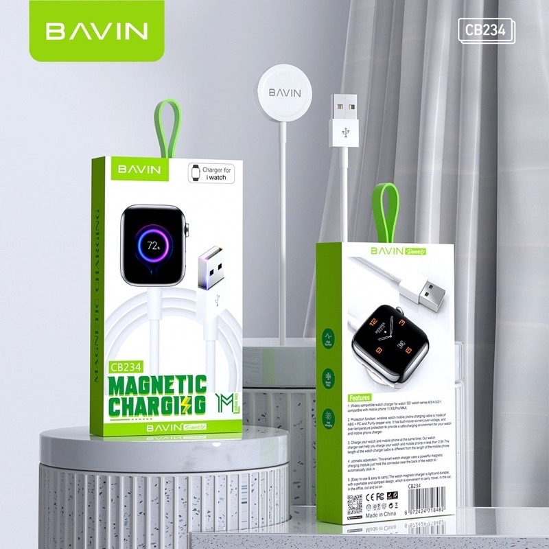 BAVIN CB234 Magnetic Wireless Fast Portable Mobile Watch Charger Single ...