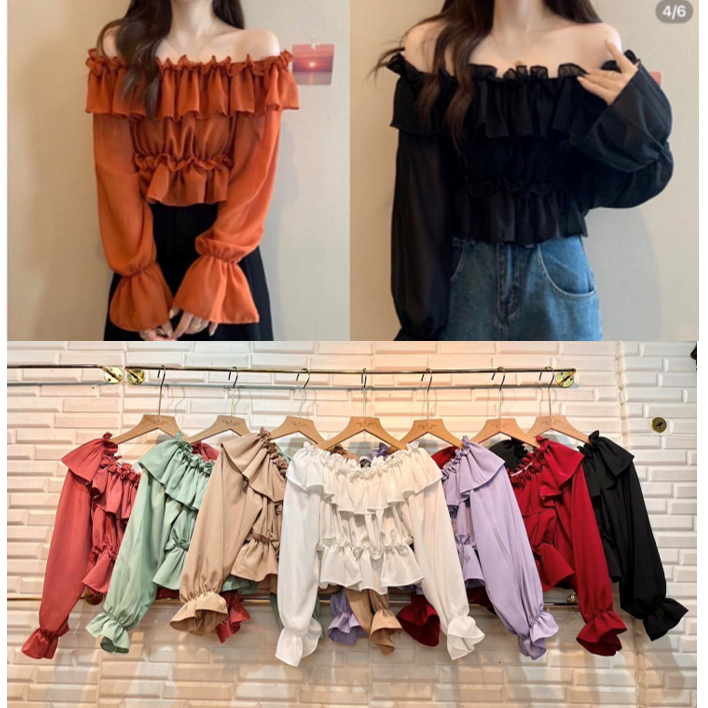 Authentic Bangkok Off Shoulder Ruffled Tops #101 Dee Brand Made in ...