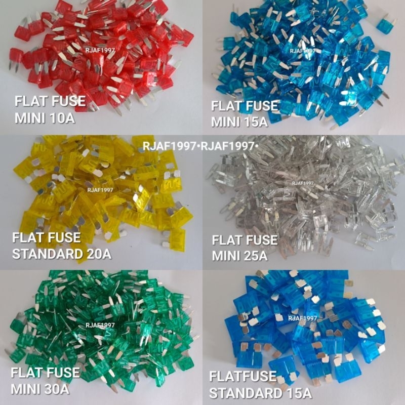 [30 PCS] FLAT FUSE STANDARD/MINI 10A 15A 20A 25A 30A | Shopee Philippines