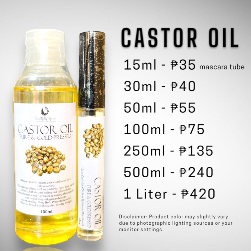 SOLD PER PIECE CASTOR OIL Carrier Oil 250ml 500ml 1 Liter | Shopee ...