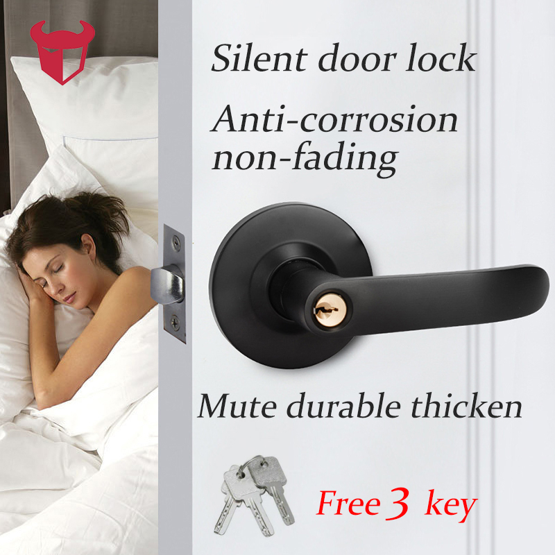 Door Knob Locks Silent Zinc Alloy Handle Lock Stainless Steel Lock Set ...