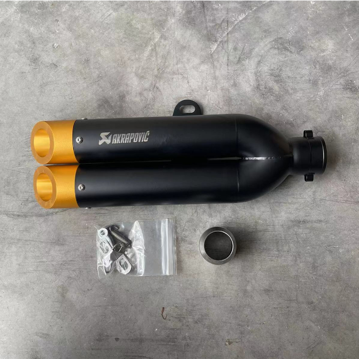 Motorcycle dual outlet 38-51mm exhaust pipe silencer tail pipe rear ...