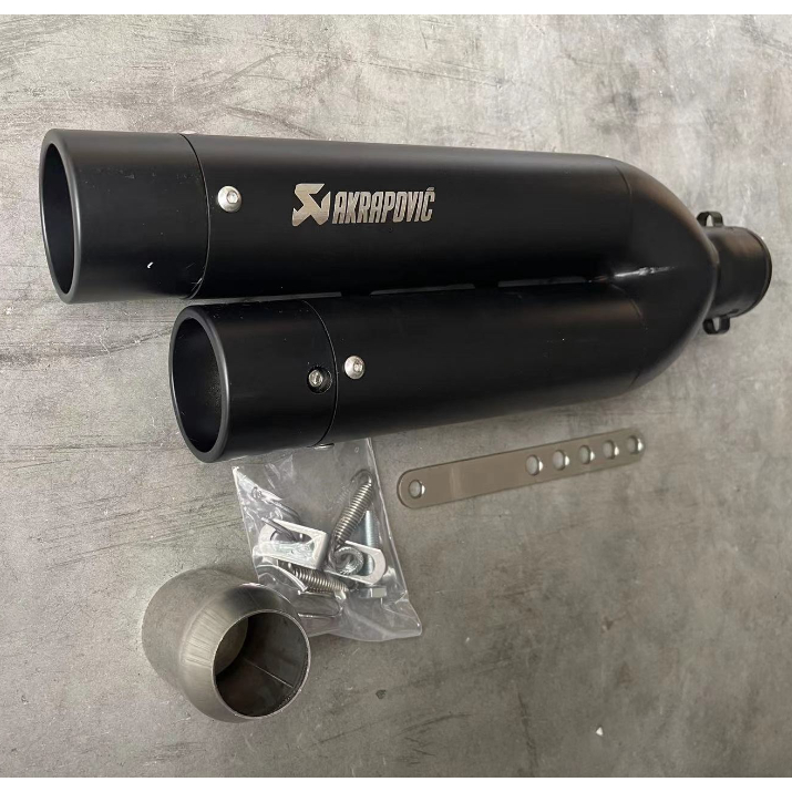 Motorcycle dual outlet 38-51mm exhaust pipe silencer tail pipe rear ...