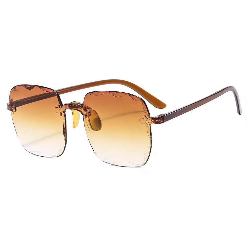 New Sunglasses For Women Fashion Rimless Beach Gradient Sunglass ...