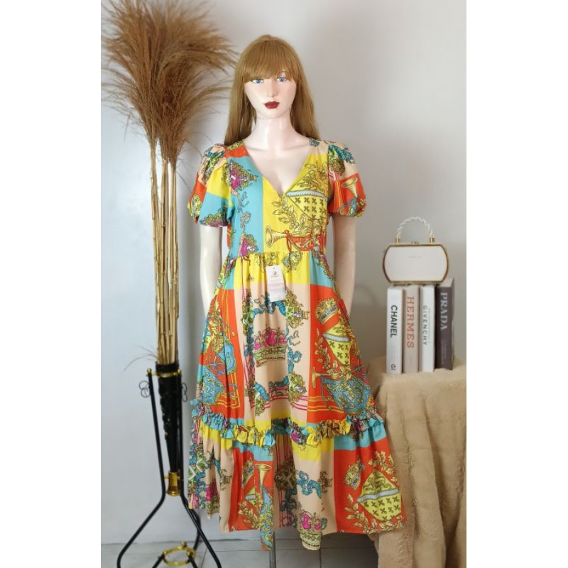 SUMMER LAYERED PUFF SLEEVES DRESS | Shopee Philippines