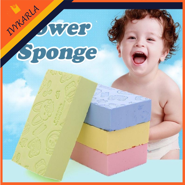 Sponge Clay Bath Sponge Printed Scrub Shower Baby Scrubber Washing ...