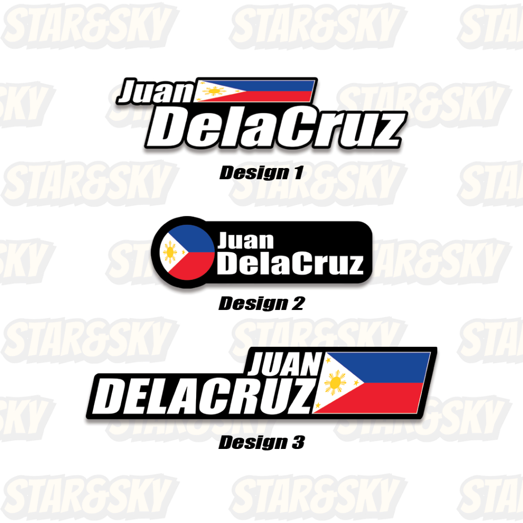 Nametag Philippine Flag Name Sticker for Motorcycle Car Bike Motor ...