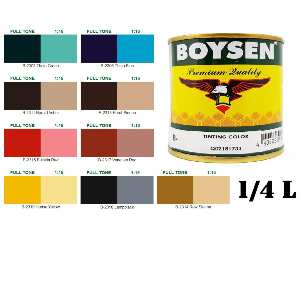 BOYSEN TINTING COLOR 1/4 LITER | ALL COLORS | OIL BASE PAINT | PANGHALO ...