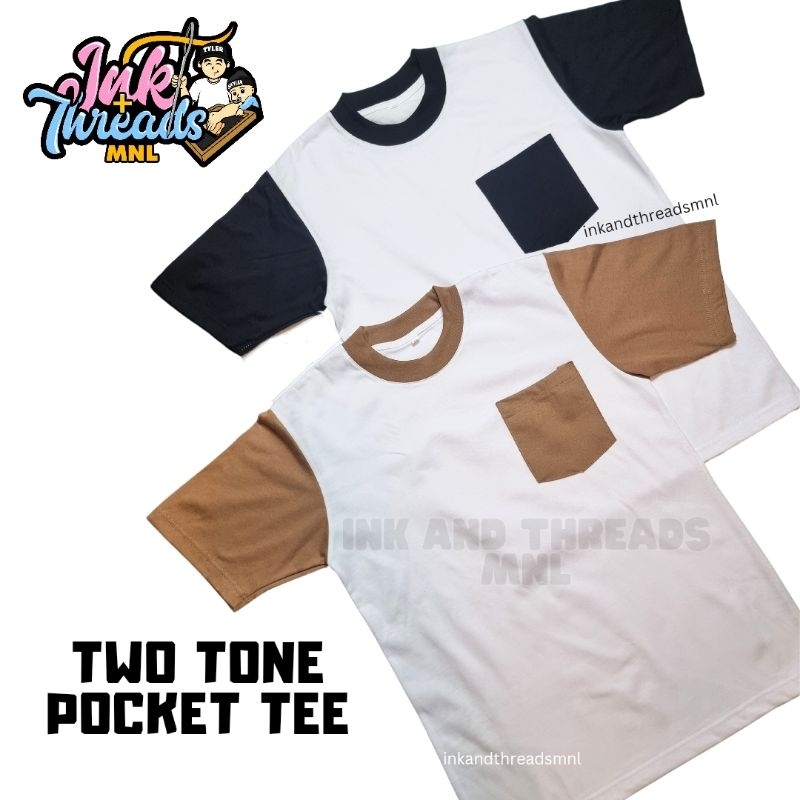 TWO TONE POCKET PLAIN TEES | POCKET SHIRTS | TWO TONE BLANK | Shopee ...